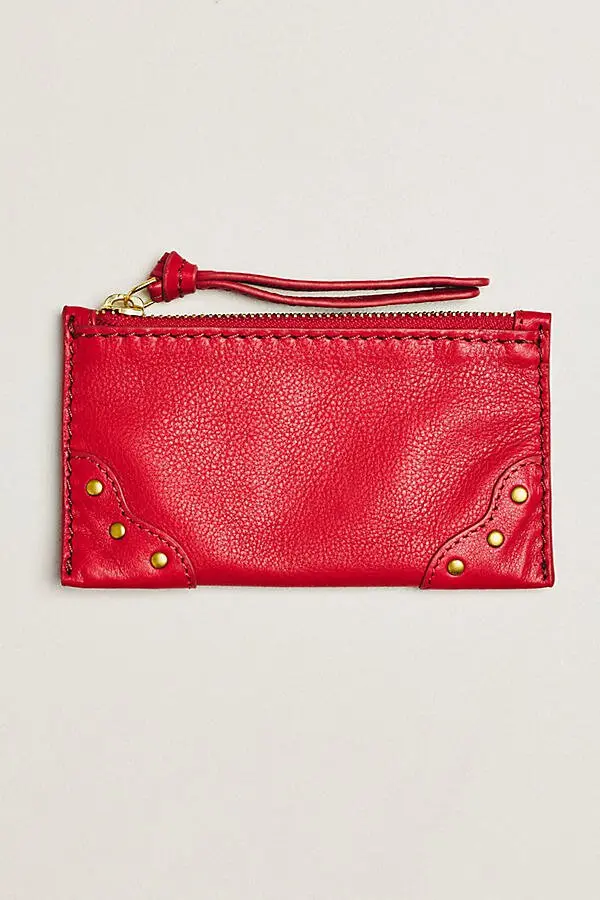Anthropologie Ara Leather Card Case - Red