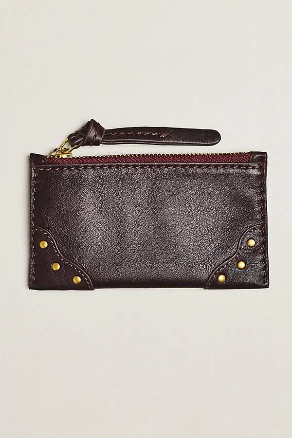 Anthropologie Ara Leather Card Case - Wine