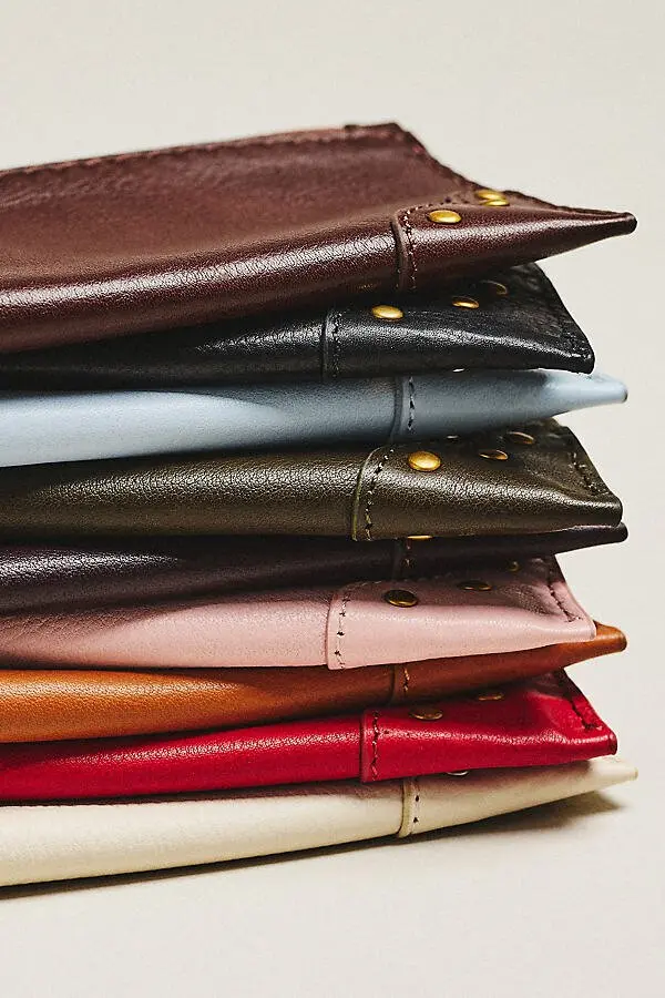 Anthropologie Ara Leather Card Case - Wine