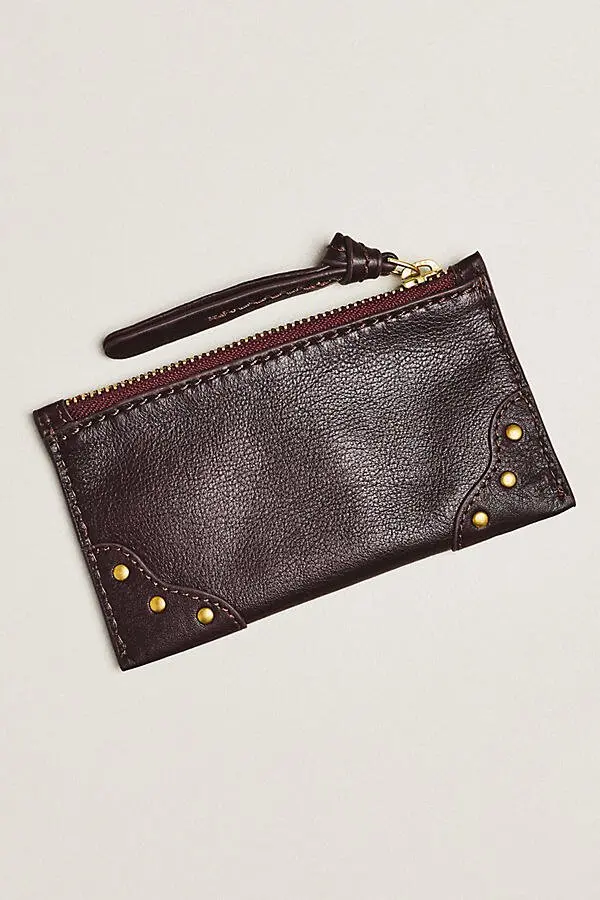 Anthropologie Ara Leather Card Case - Wine