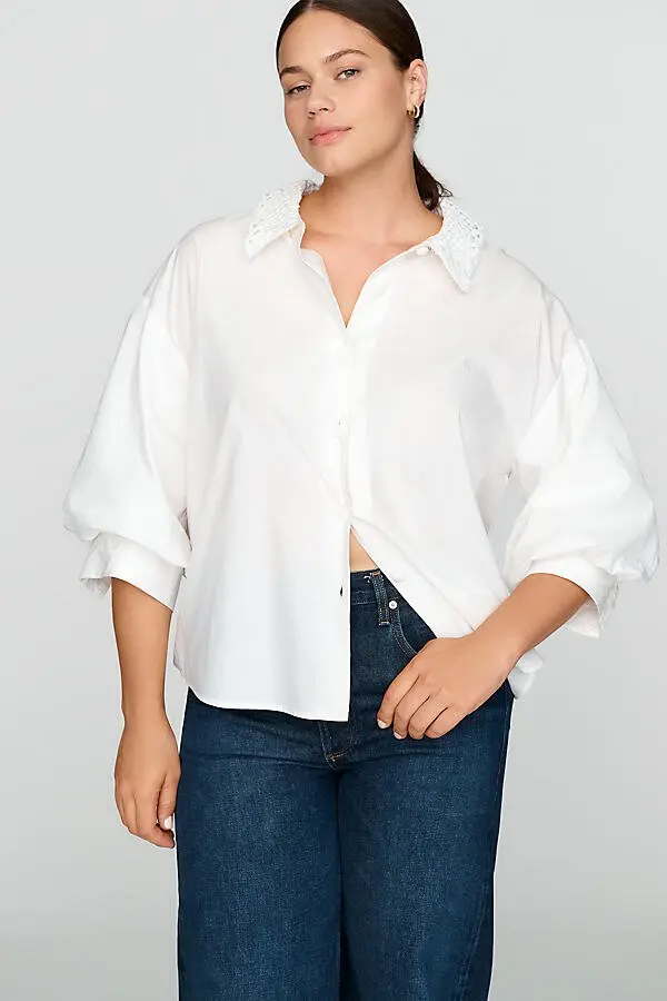 English Factory Plus 100% Cotton Buttondown Shirt - White