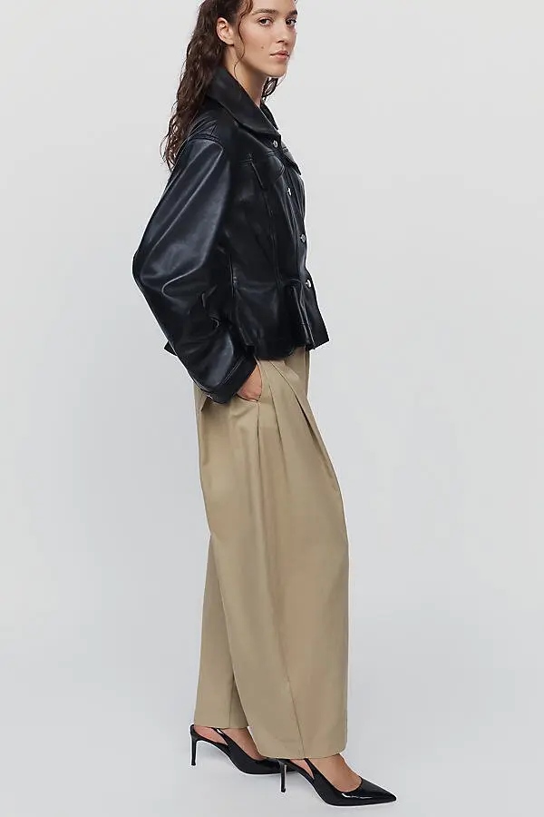 Anthropologie Peplum Trucker Jacket