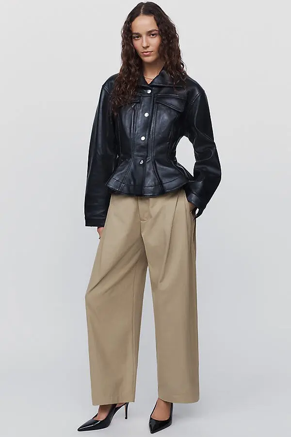 Anthropologie Peplum Trucker Jacket