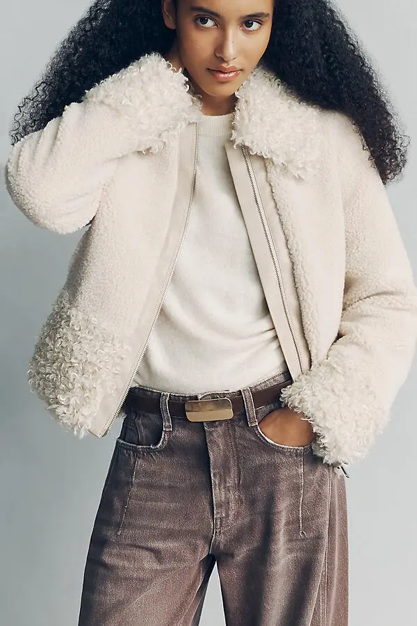 Maeve Mixed Faux Fur Jacket