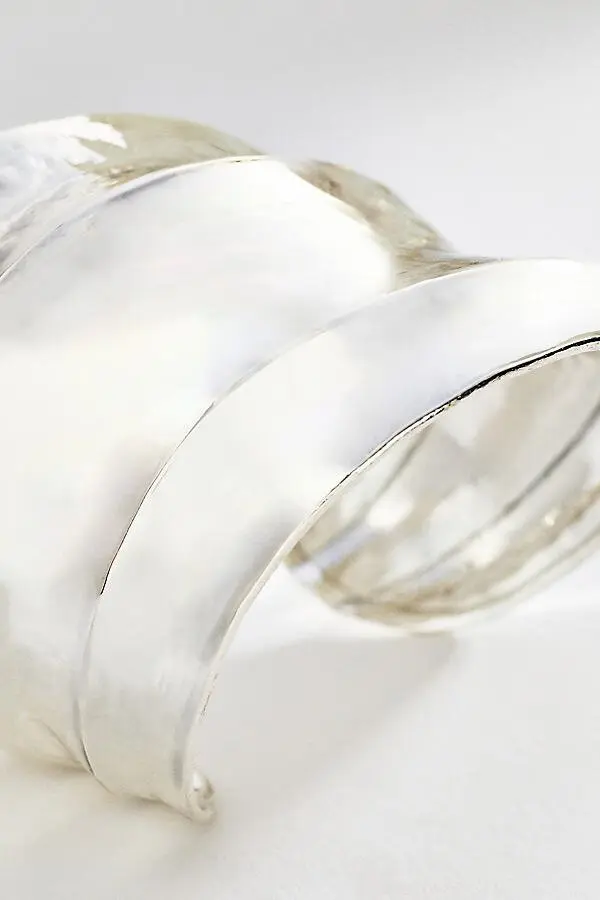 Anthropologie Ridged Cuff Bracelet - Silver