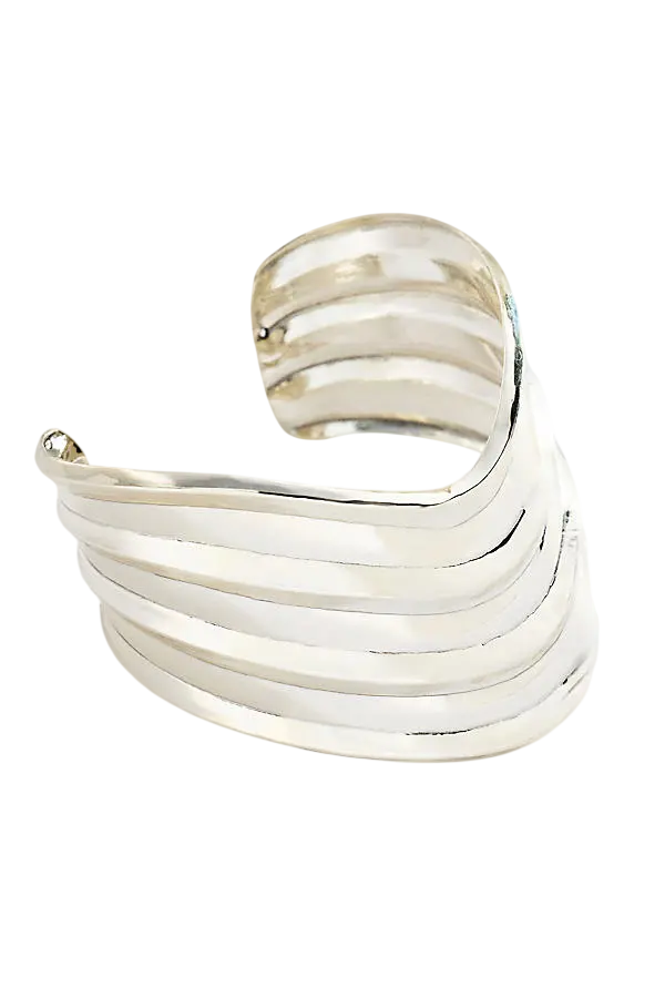 Anthropologie Wavy Cuff Bracelet - Silver