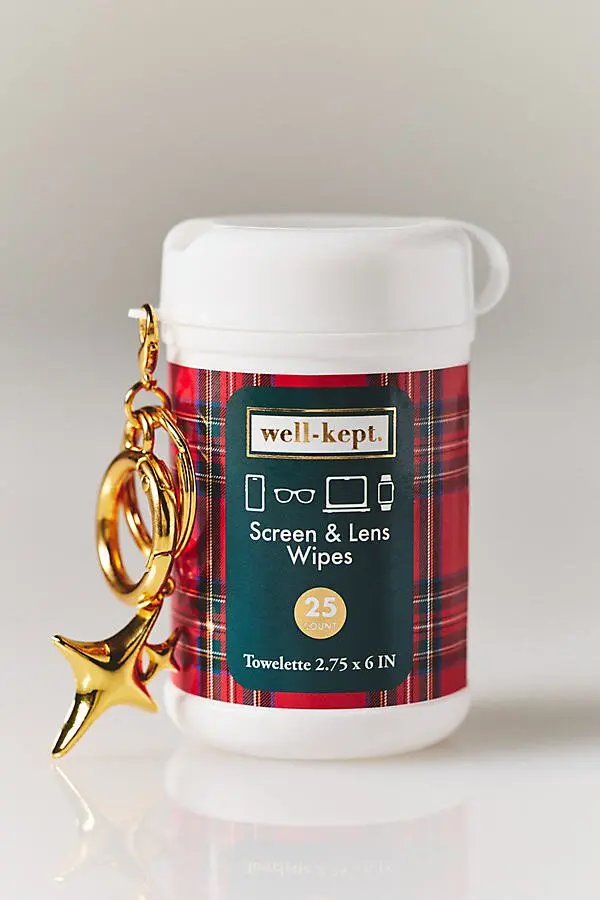 WELL-KEPT Towelettes Royal Stewart Mi Charm Canister - Red