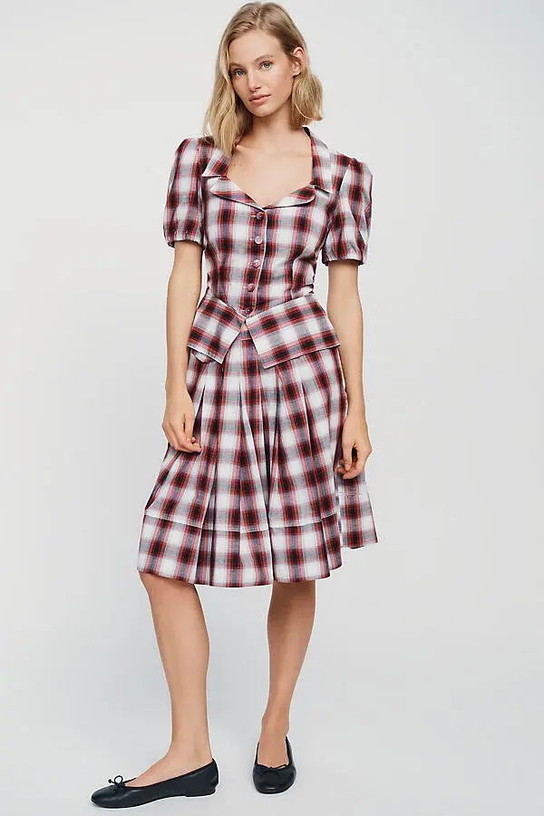 Baum Und Pferdgarten Macaia 100% Cotton Top - Red Check