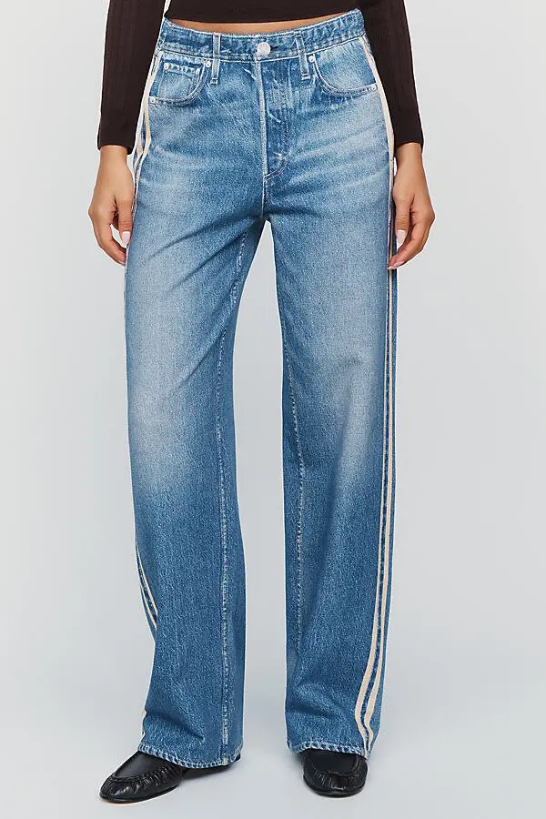 Rag & Bone Miramar Terry High Rise Wide Leg Jeans - Sutton