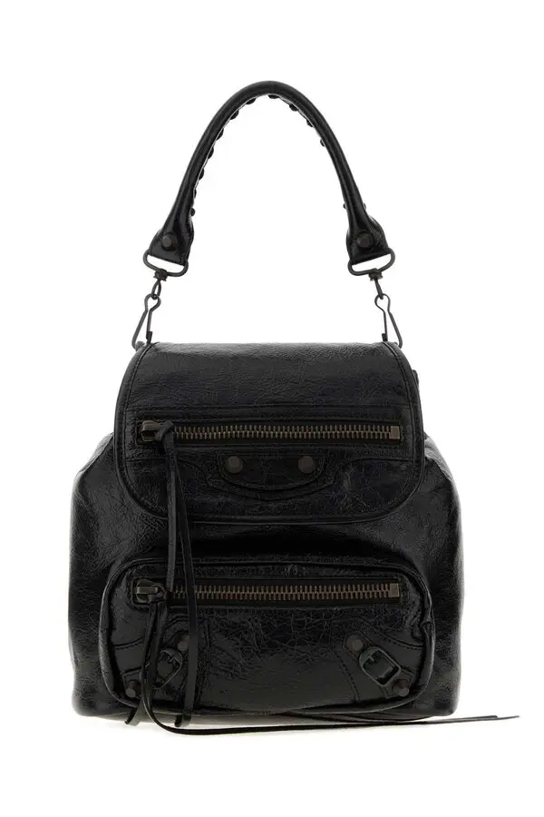 Balenciaga Leather Mini Le City Backpack - Black
