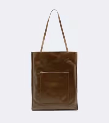 Phoebe Philo Paper Tote Leather Shoulder Bag - Brown
