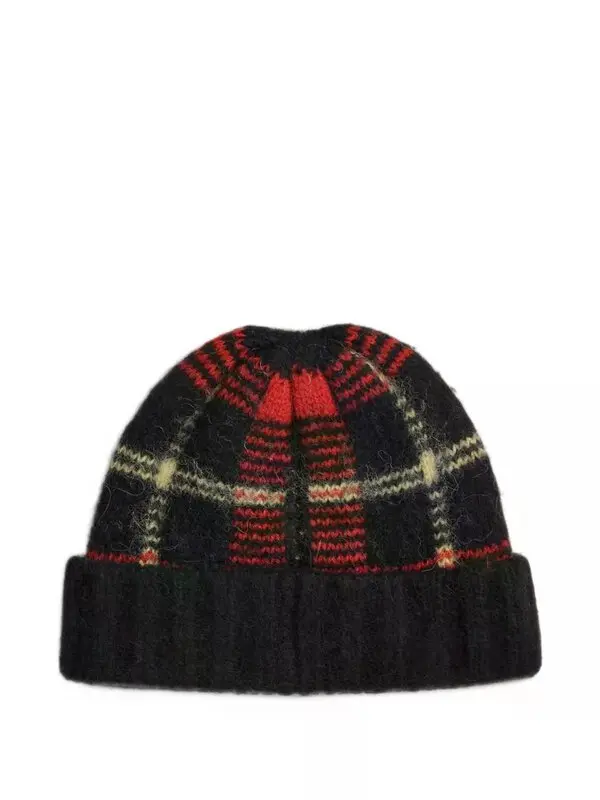Polo Ralph Lauren Plaid Brushed Wool-blend Beanie