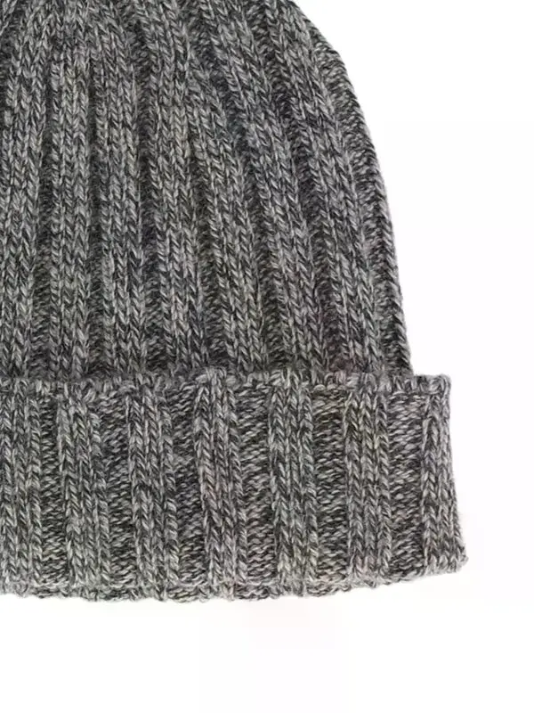 FILIPPO DE LAURENTIIS Ribbed-knit Beanie Hat - Grey