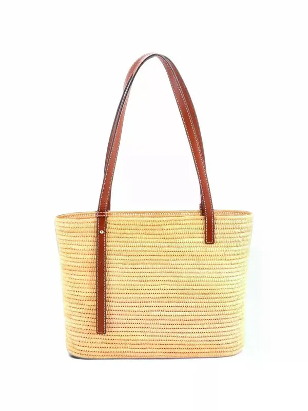 Loewe Square Basket Woven Raffia Small Tote Bag
