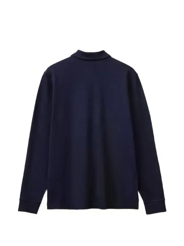 BENETTON Logo-embroidered Long-sleeve Polo Shirt