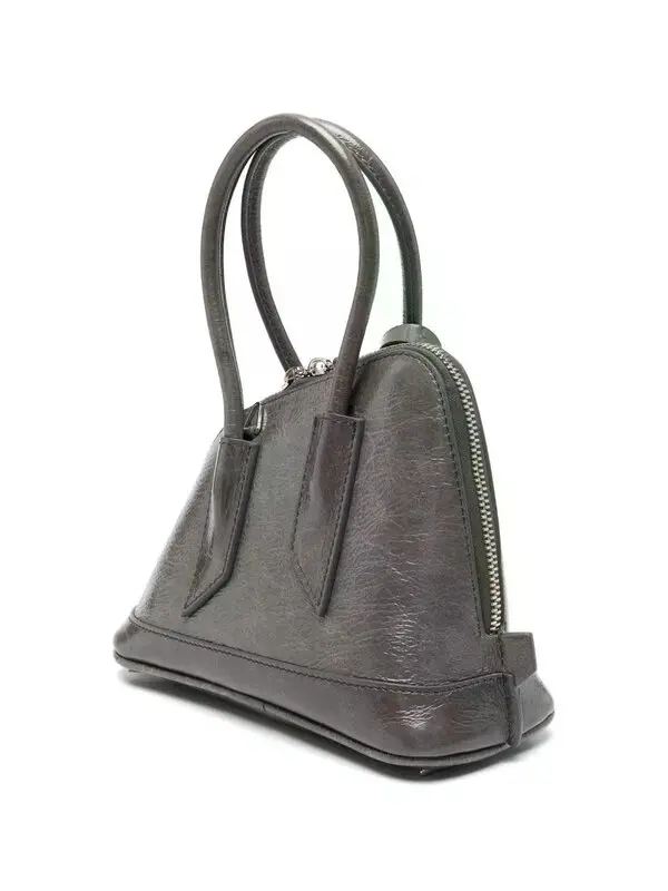 Attico Mini Sant Ambroeus Patent-leather Tote Bag - Grey
