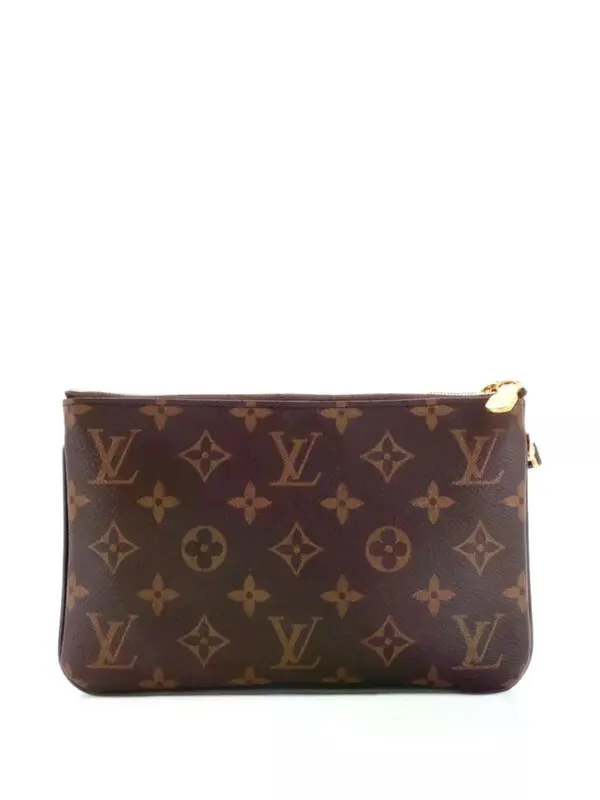 LOUIS VUITTON Double Zip Pochette Reverse Monogram Giant Clutch Bag