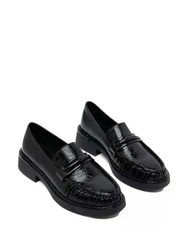 TWENTY FOURHAITCH Crinkled-effect Penny-slot Loafers