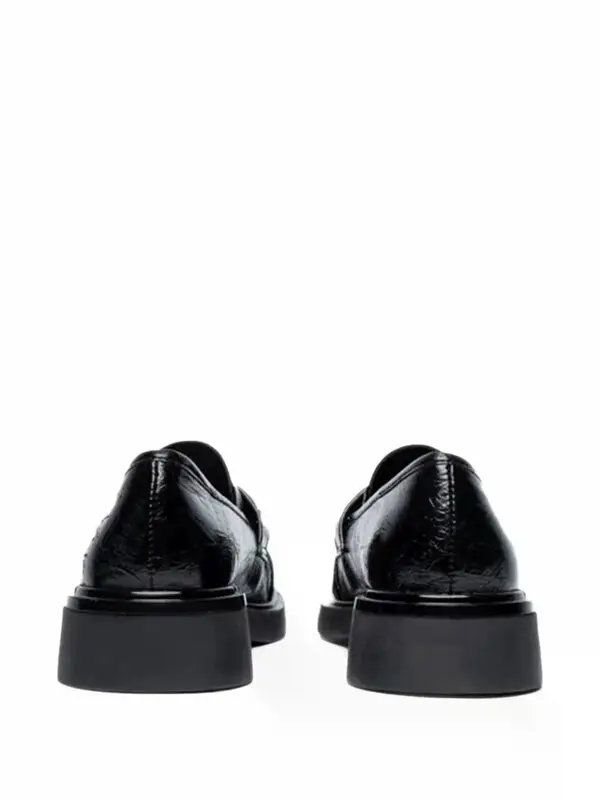 TWENTY FOURHAITCH Crinkled-effect Penny-slot Loafers
