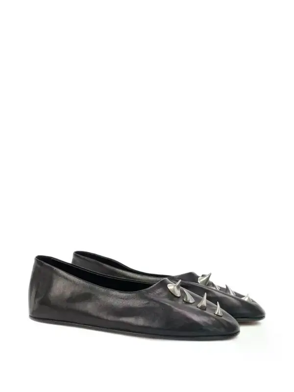 THE EROSE Thorn-embellished Leather Ballet Flats