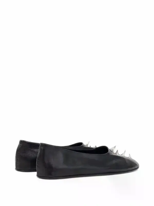 THE EROSE Thorn-embellished Leather Ballet Flats