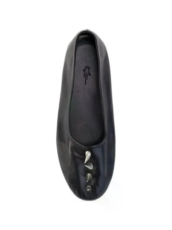 THE EROSE Thorn-embellished Leather Ballet Flats