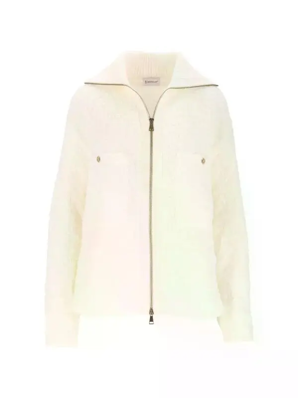 Moncler Tweed Zip-up Shirt Jacket - Neutrals