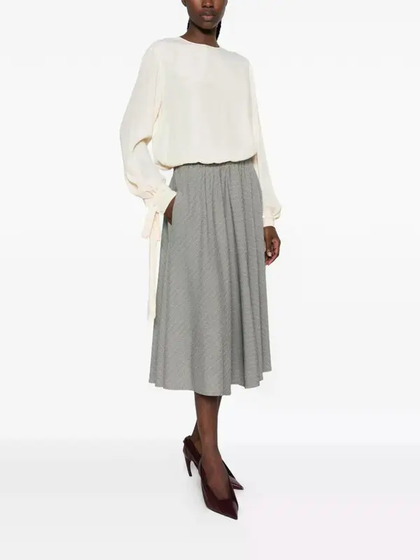 Alberta Ferretti Check-print Pleated Skirt