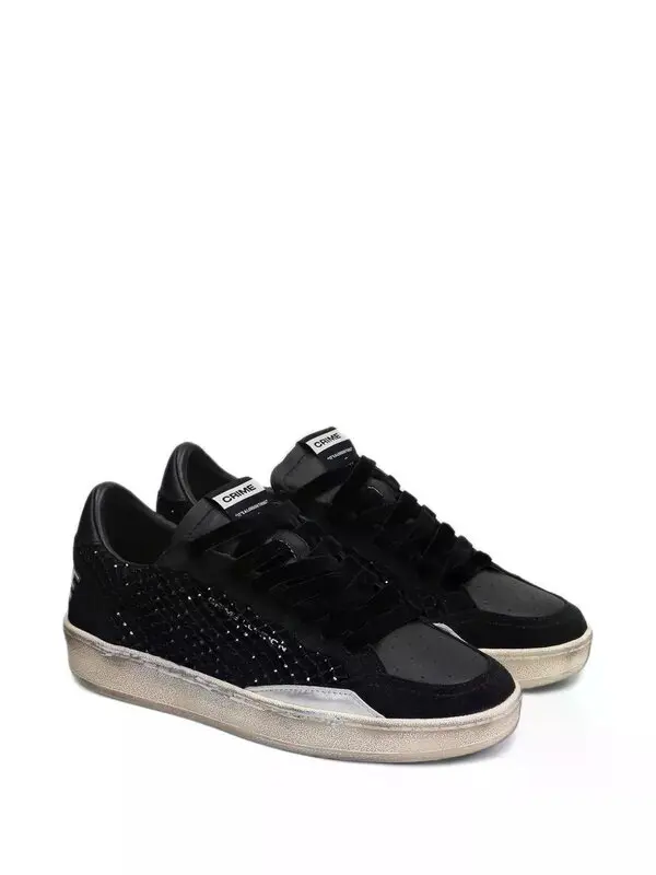 CRIME LONDON Chelsea Stud-embellished Leather Sneakers
