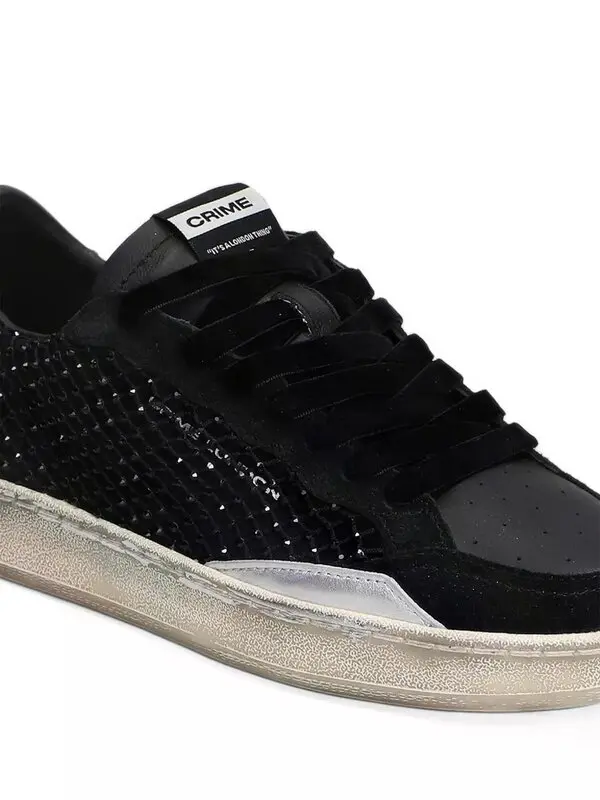 CRIME LONDON Chelsea Stud-embellished Leather Sneakers