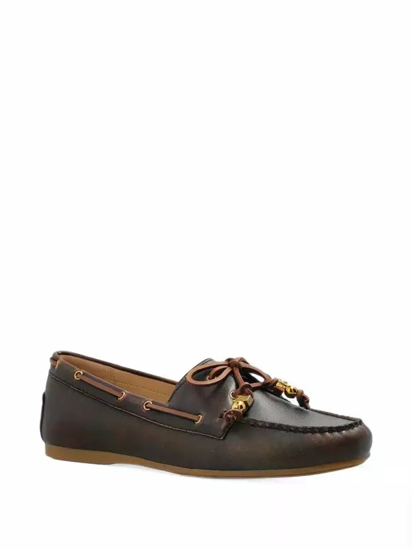Michael Kors Fallon Polished Leather Moccasins - Brown