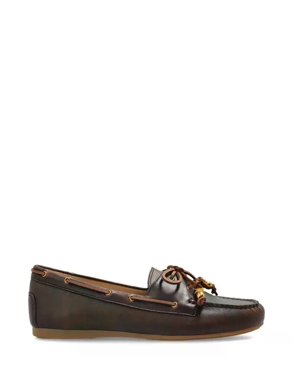 Michael Kors Fallon Polished Leather Moccasins - Brown