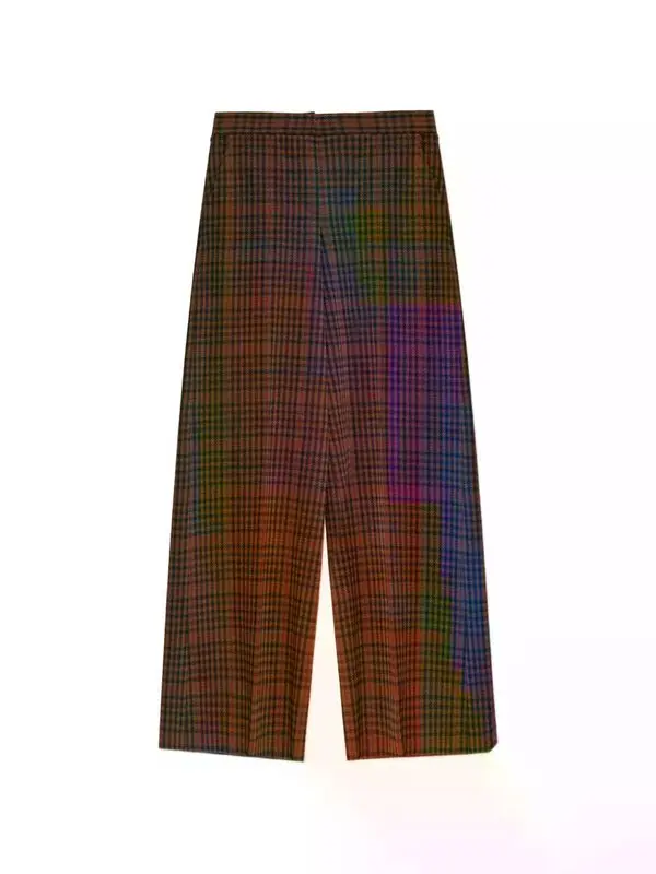 Max Mara Memiro Check-pattern Wide-leg Trousers