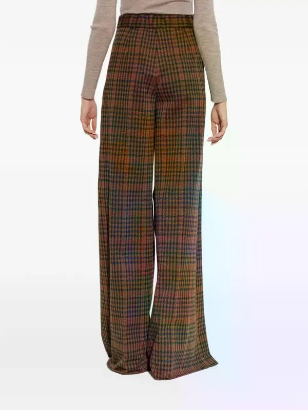 Max Mara Memiro Check-pattern Wide-leg Trousers