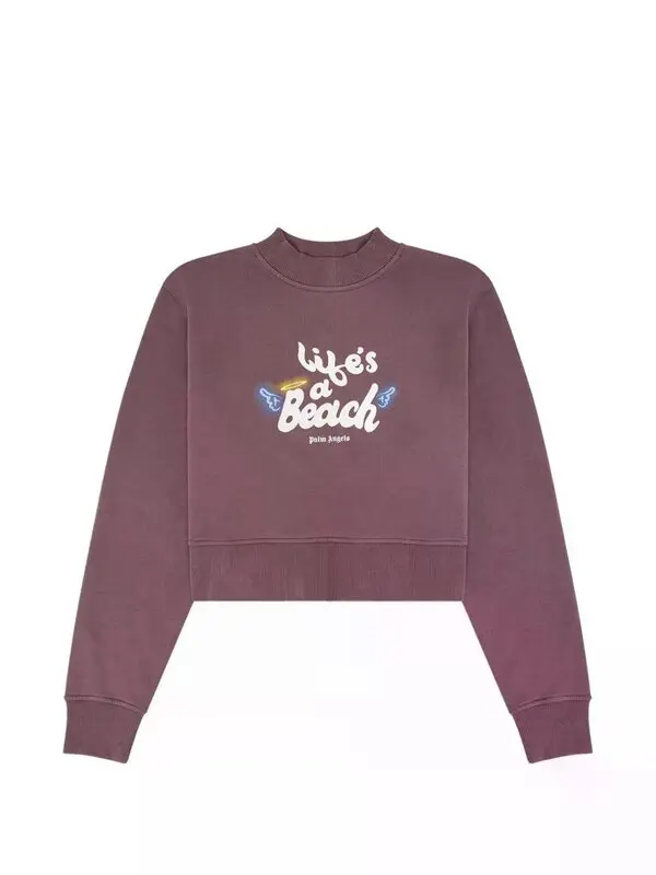 Palm Angels Slogan-print Cropped Sweater