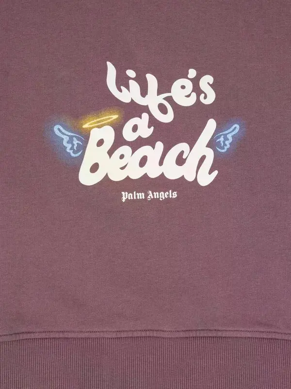 Palm Angels Slogan-print Cropped Sweater