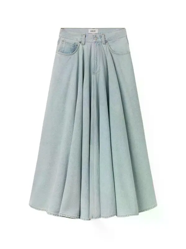 AGOLDE Otto Pleated Denim Maxi Skirt