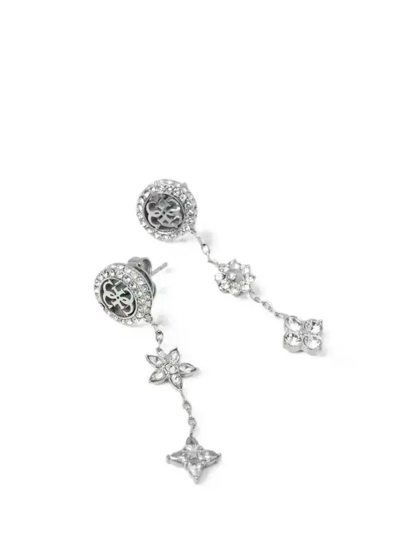 Guess Crystal-embellished Floral Drop Earrings