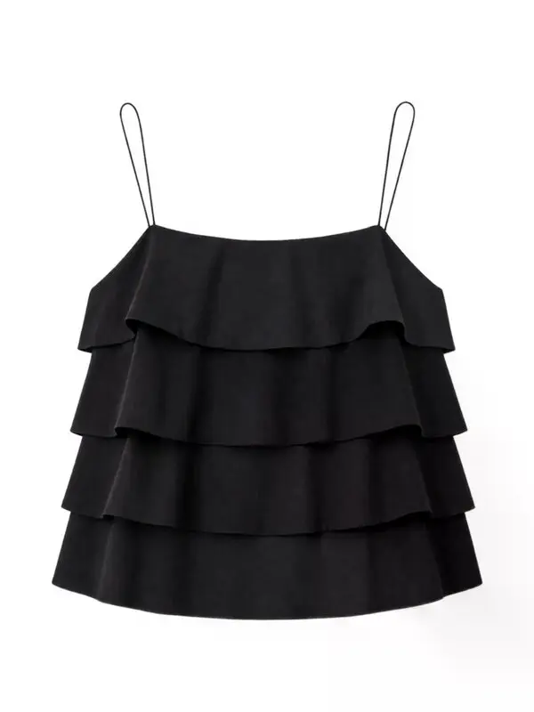 IRO PARIS Noise Ruffled Spaghetti-strap Top