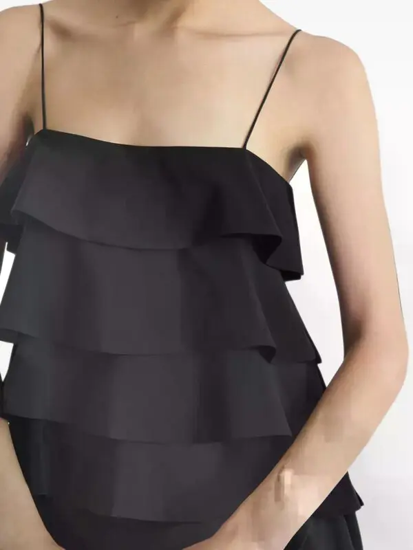 IRO PARIS Noise Ruffled Spaghetti-strap Top