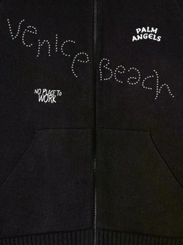 Palm Angels Stud-embellished Graphic-print Hoodie