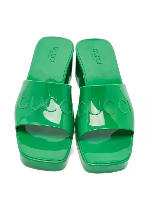 Gucci Logo Platform Slide Sandals