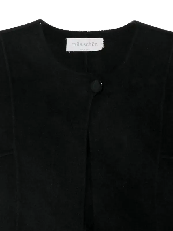 MILA SCHON 1960s Single-button Cape Coat - Black