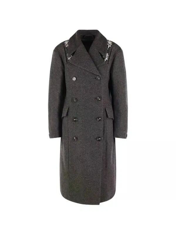 Simone Rocha Crystal-embellished Double-breasted Coat