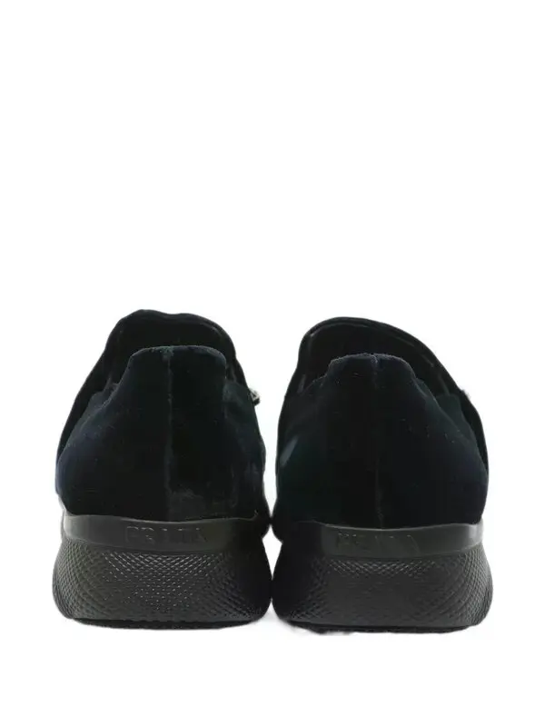 Prada Crystal-embellished Velvet Sneakers