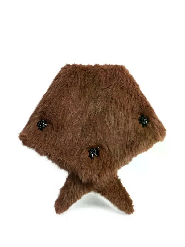 Simone Rocha Embellished Faux-fur Neckerchief
