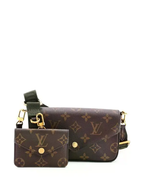 LOUIS VUITTON Felicie Strap & Go Handbag Monogram Canvas Crossbody Bag - Brown