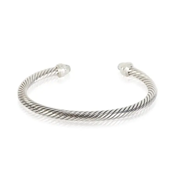 David Yurman Sterling Silver Prasiolite And Diamond Cable Classic Bracelet