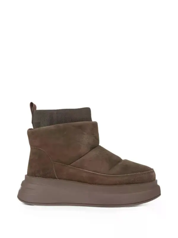 LINDA BAUMANN Quilted Suede Ankle Boots