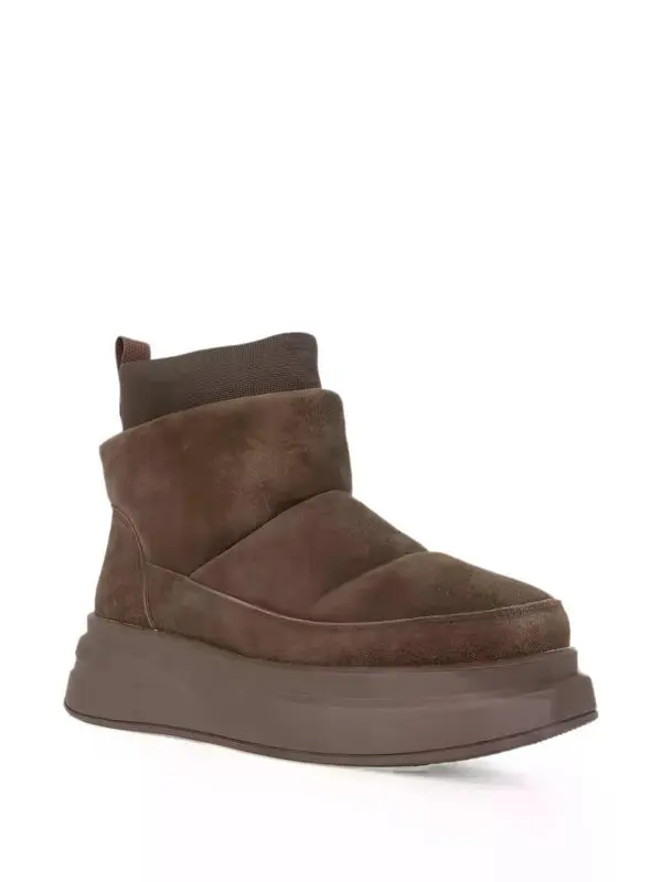 LINDA BAUMANN Quilted Suede Ankle Boots